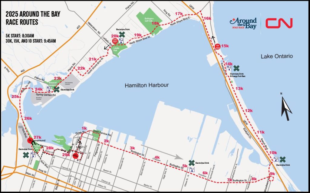 Course and Maps – To Be Updated Soon – Around the Bay 30k Road Race